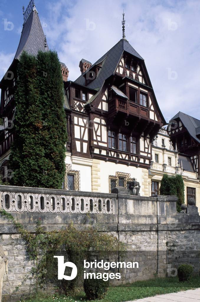 Image of View of Peles Castle (Castelul Peles), Sinaia. Romania, 19th ...