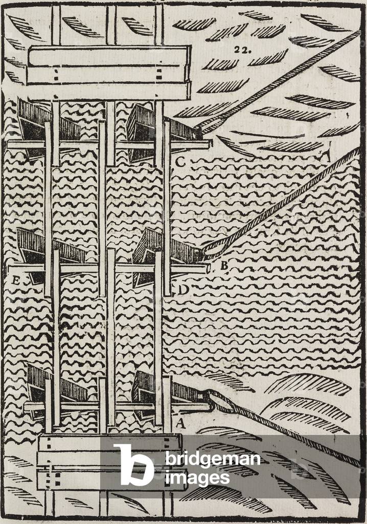Image of Bridge on wooden caissons, woodcut from La nuova architettura ...