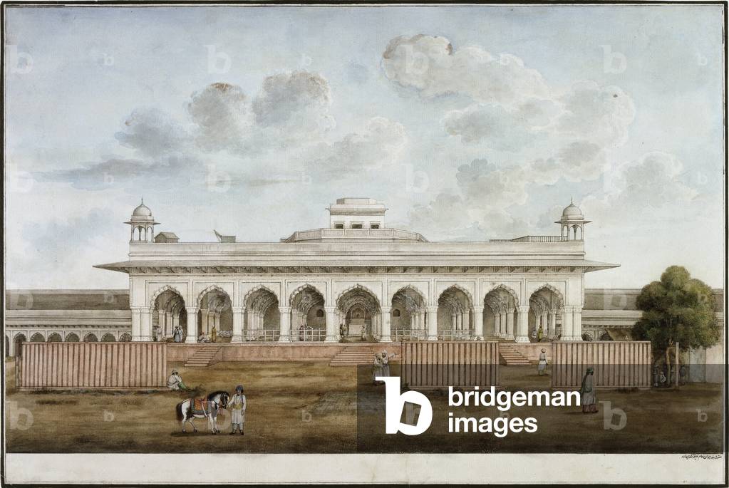 Image of Der Divan-i Am im Roten Fort, Delhi, mit davor aufgestellten