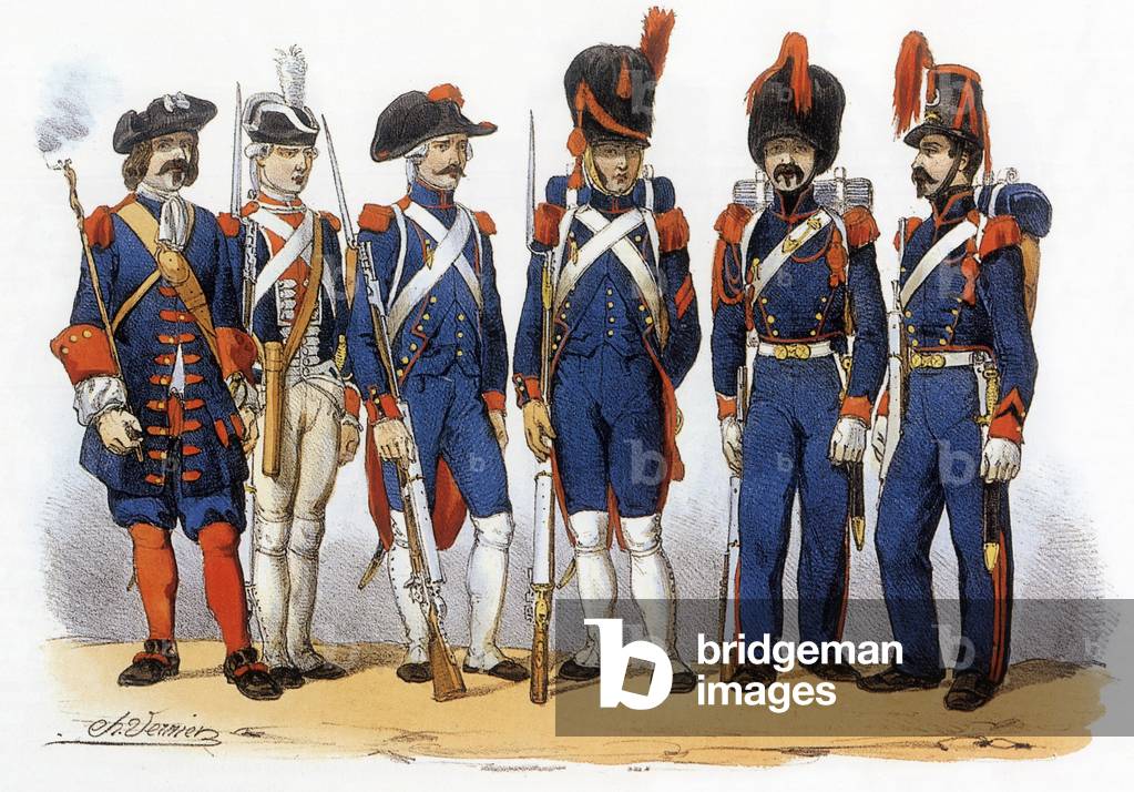 Image of Uniforms of french army: Field Artillery, 17-18-19th century ...
