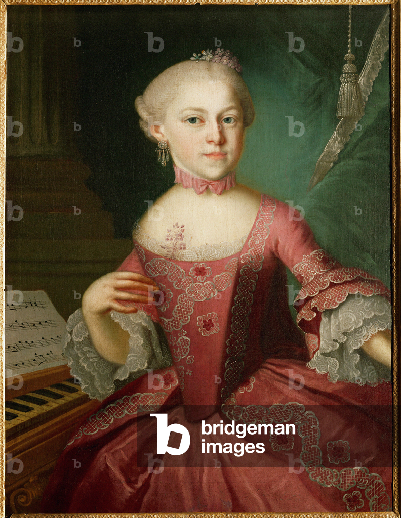 Image of Anna Maria Mozart (oil on canvas) by Lorenzoni, Peter Anton ...