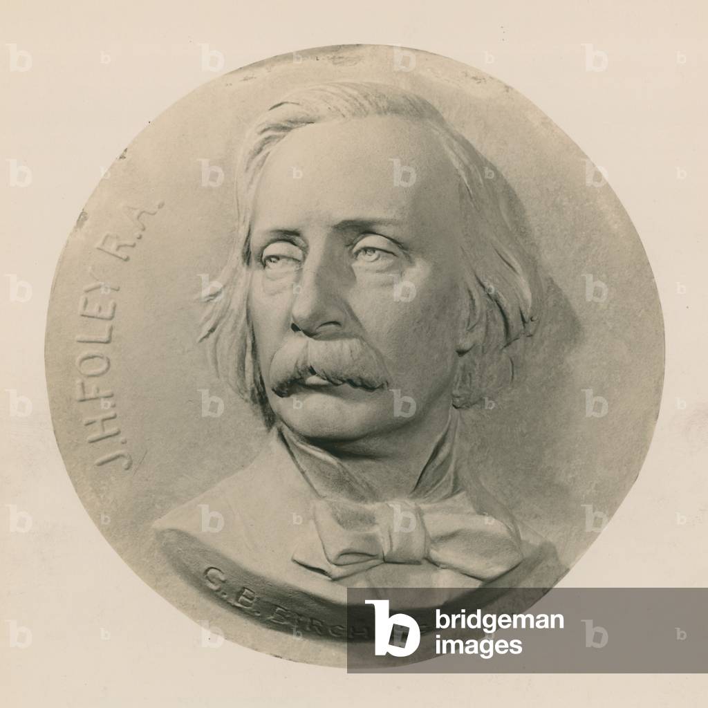 Image of Relief sculpture of sculptor John Henry Foley (engraving) by ...