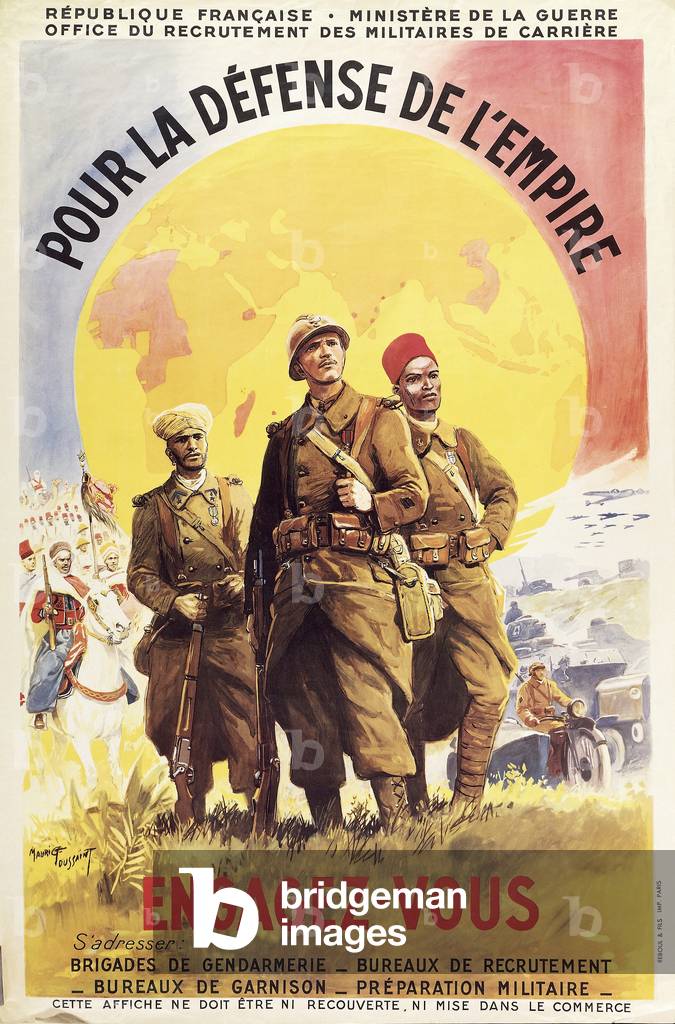 Image of French WWII recruitment poster, 1938-1939 (colour litho) by ...