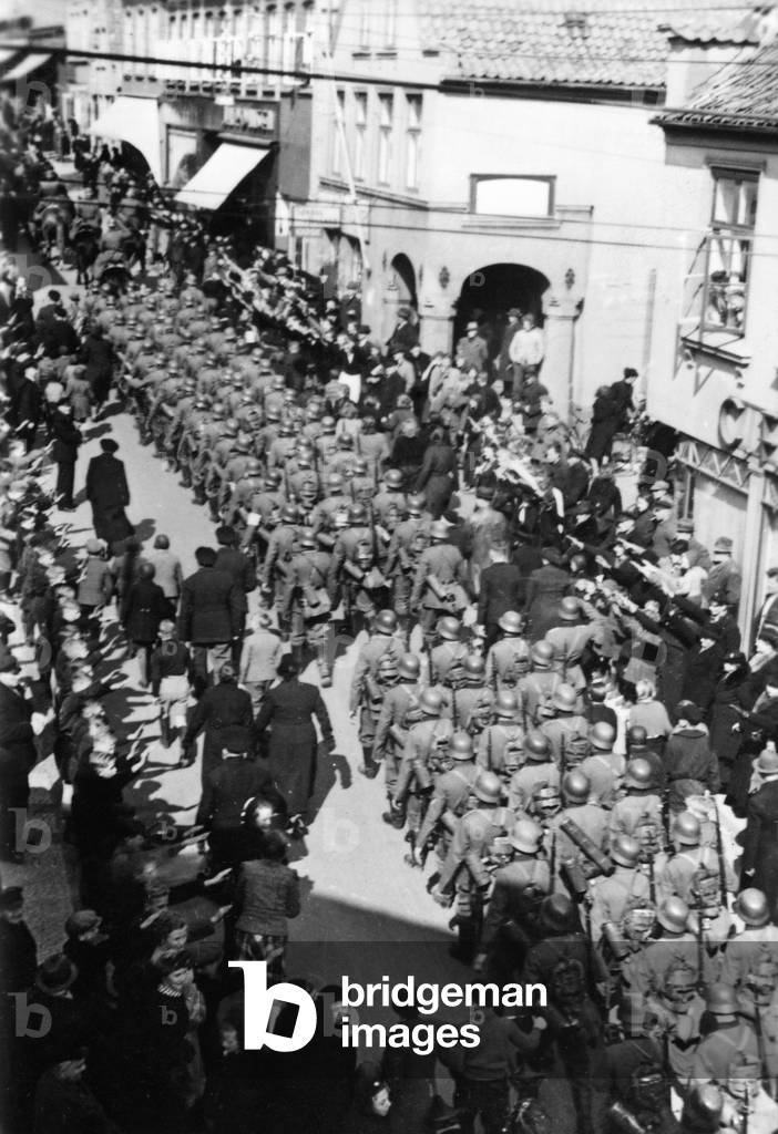 Image of Occupation of Denmark by the Nazis in 1940 (b/w photo)
