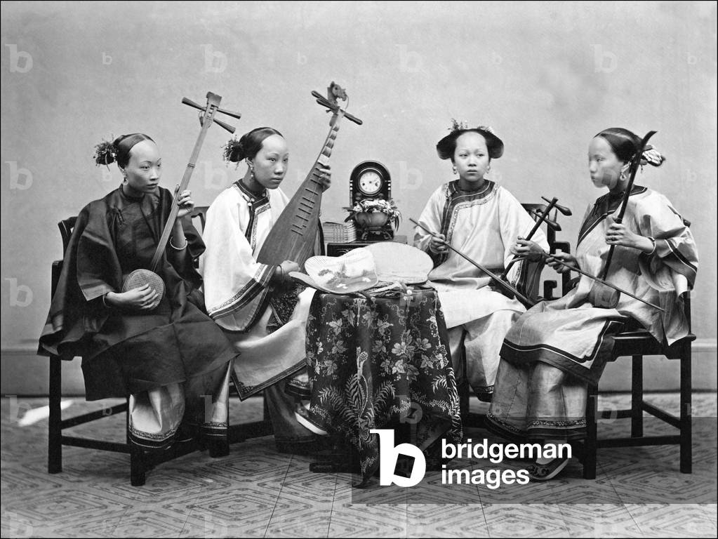 Image of China: A musical quartet of Chinese ladies, late Qing Dynasty,
