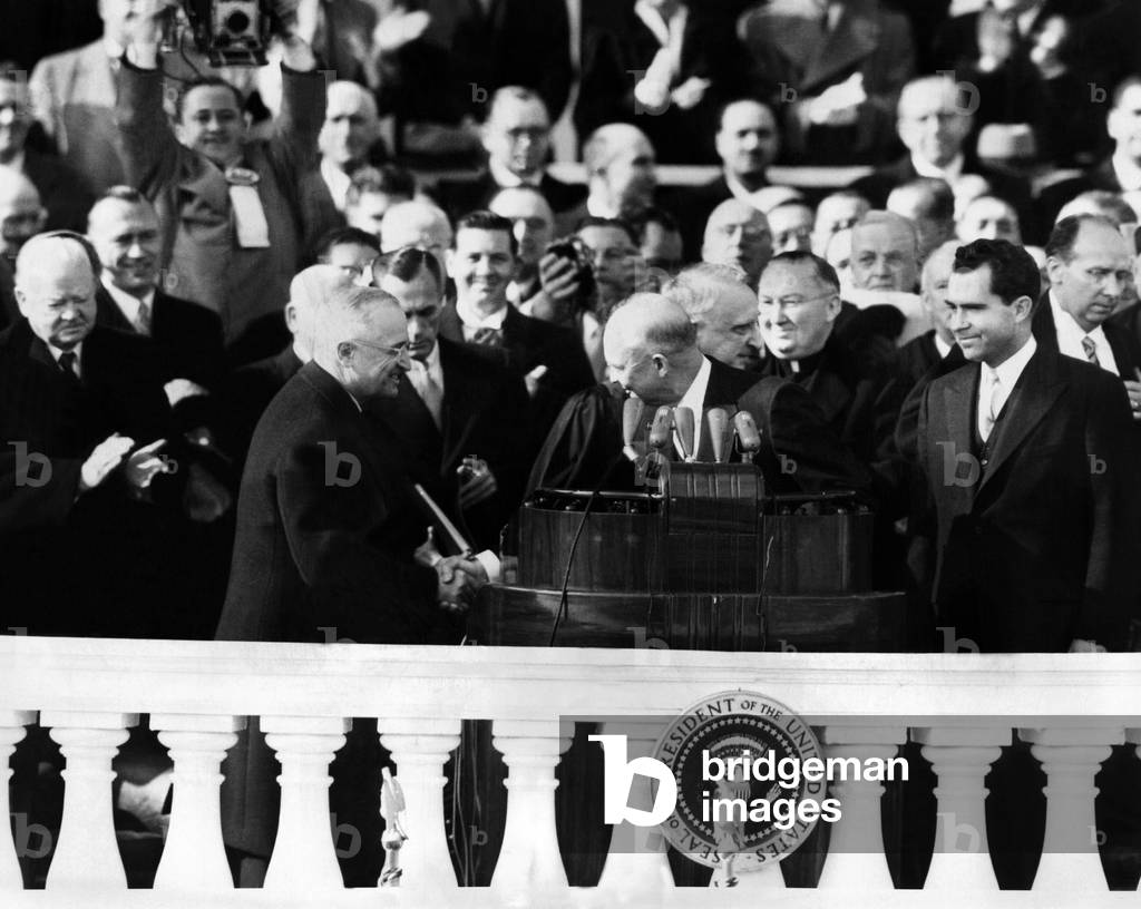 Image of Four presidents at Dwight Eisenhower's first inauguration, Jan ...