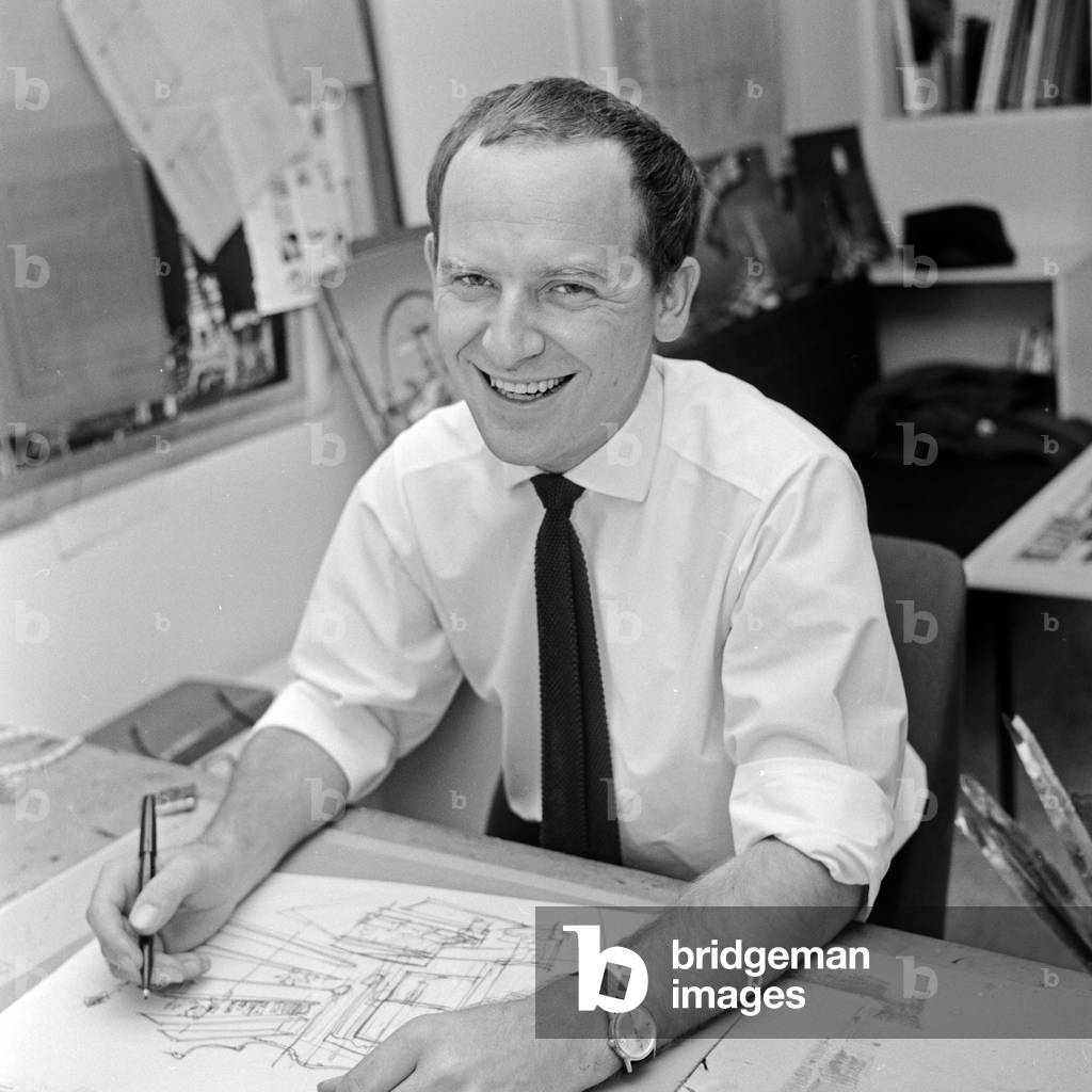 Image of Stage manager and architect at German TV and radio station