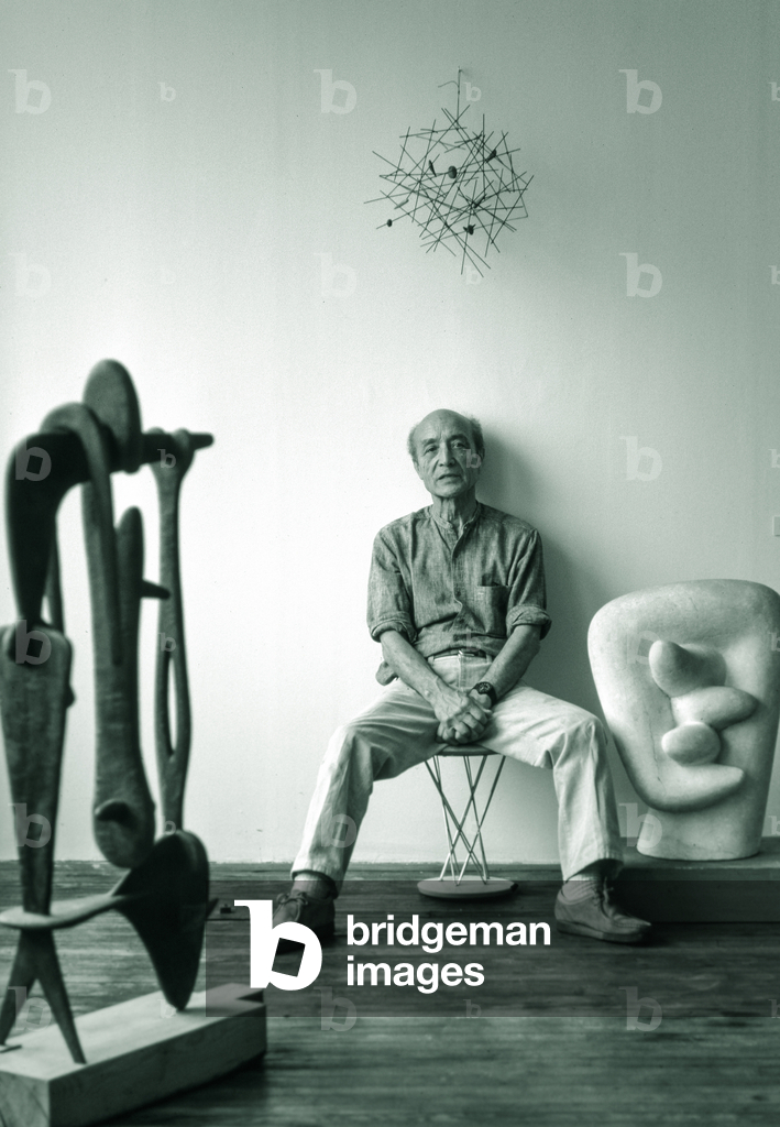 Image of Portrait of artist Isamu Noguchi soon after opening his museum ...