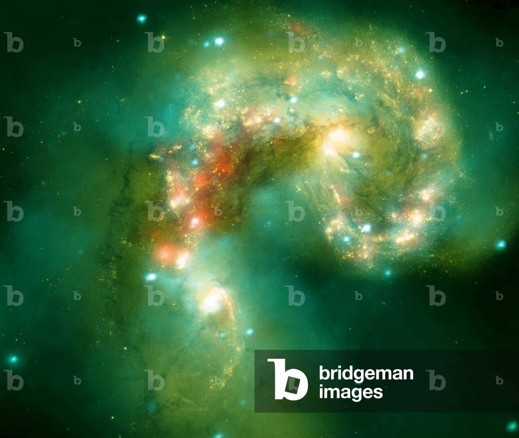 Image of The Antennae galaxies, located about 62 million light-years ...