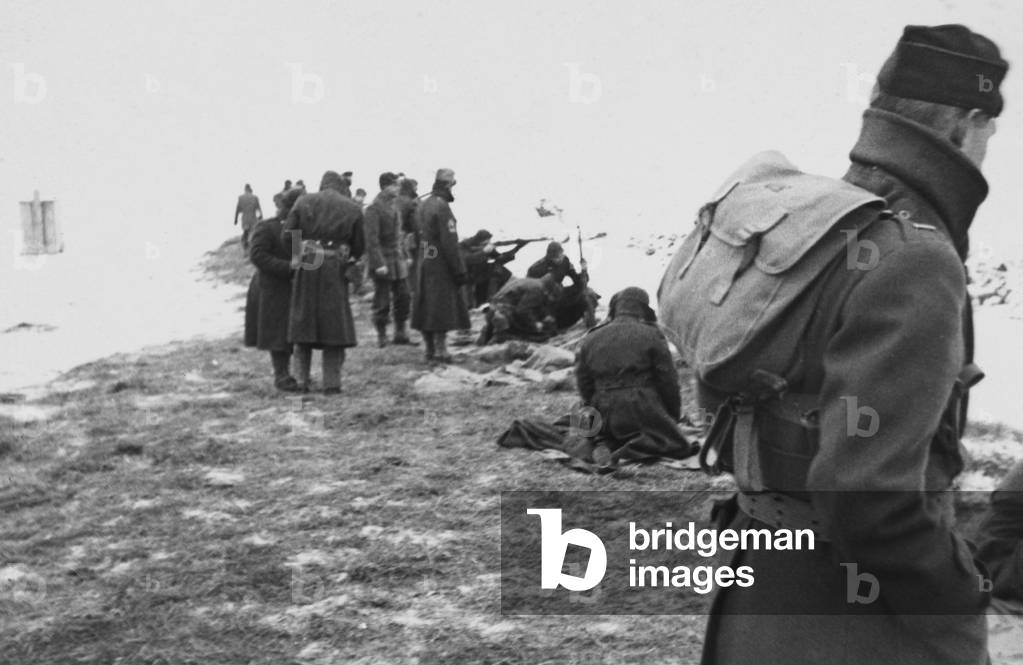 Image of Group of Soldiers During Target Practice, WWII, HQ 2nd Battalion,