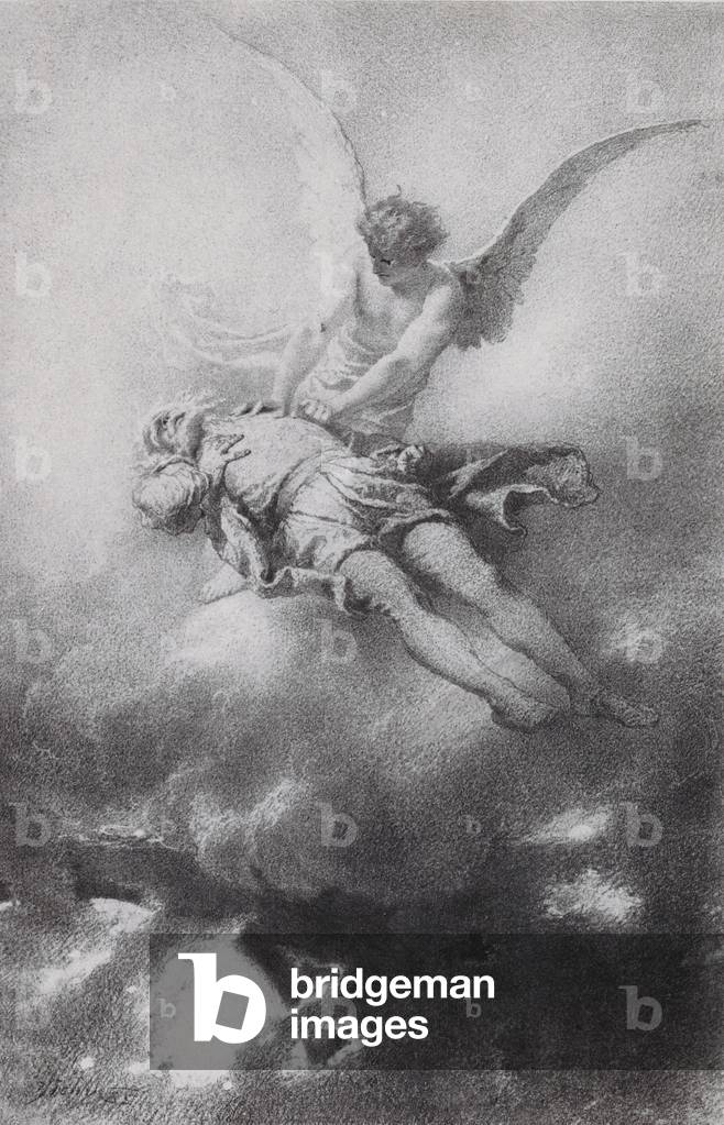 Image of Adam and Lucifer in space, Scene 13 from Imre Madach's by ...