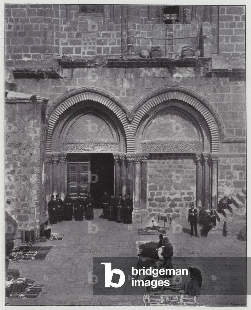 Jerusalem, the Holy Sepulchre, portal (b/w photo) by European ...