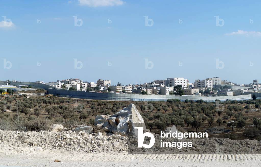 Image of Security Wall built by Israel through the Occupied West Bank,