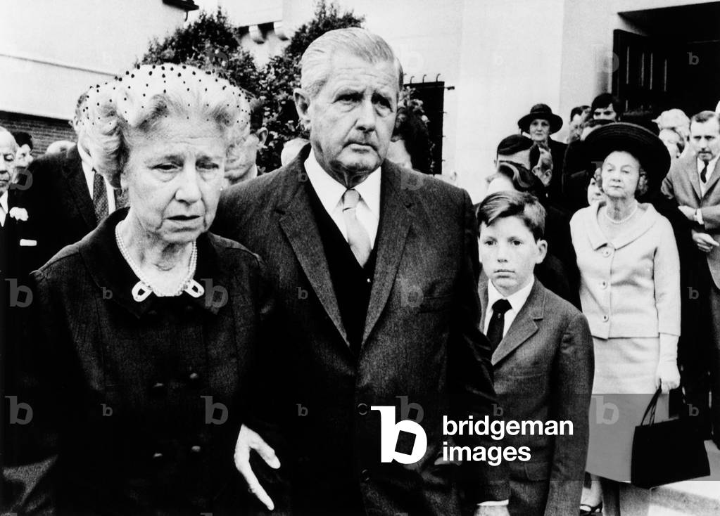 Image of Spencer Tracy's widow, Louise, leaving Requiem Mass for her ...