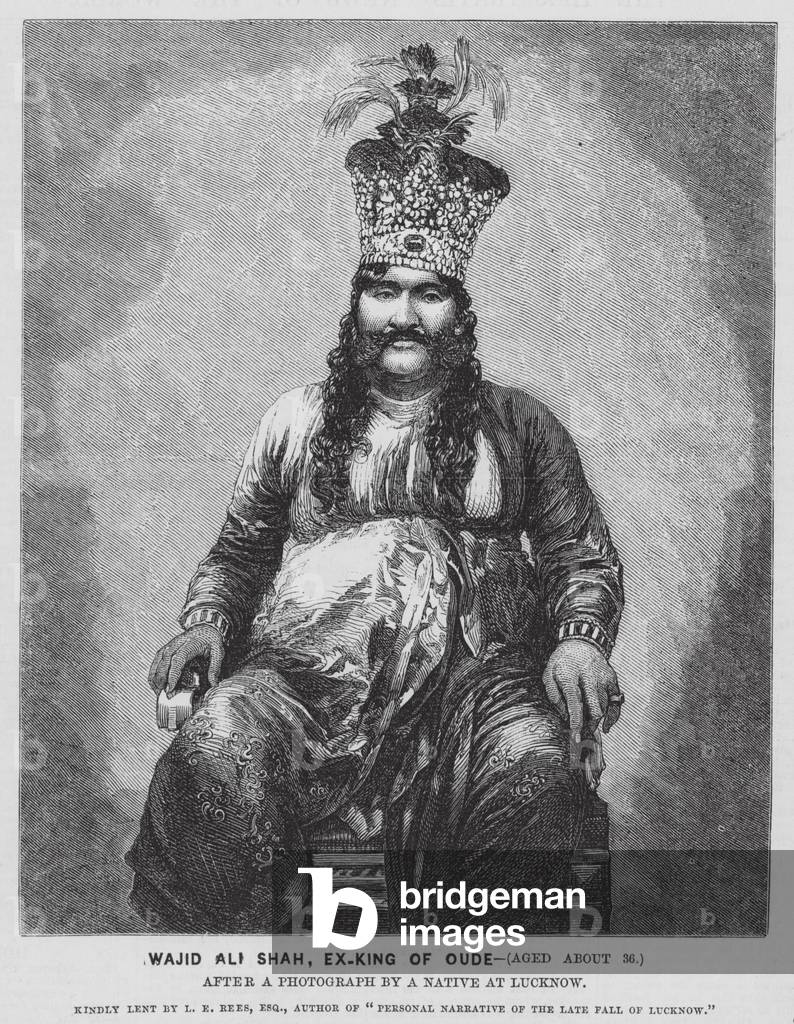 Image of Wajid Ali Shah, letzter König von Awadh, Indien (Gravur) by ...