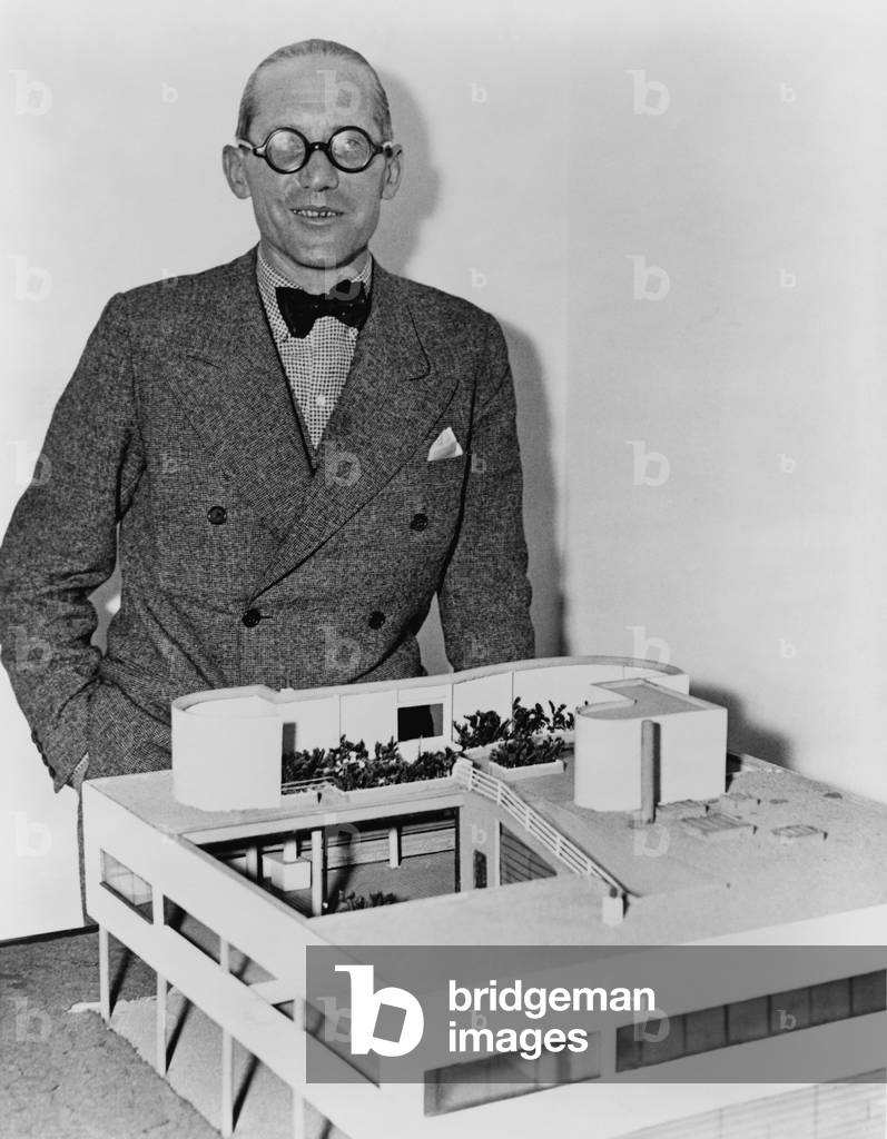 Image of Le Corbusier (1887-1965), revolutionary French architect with ...
