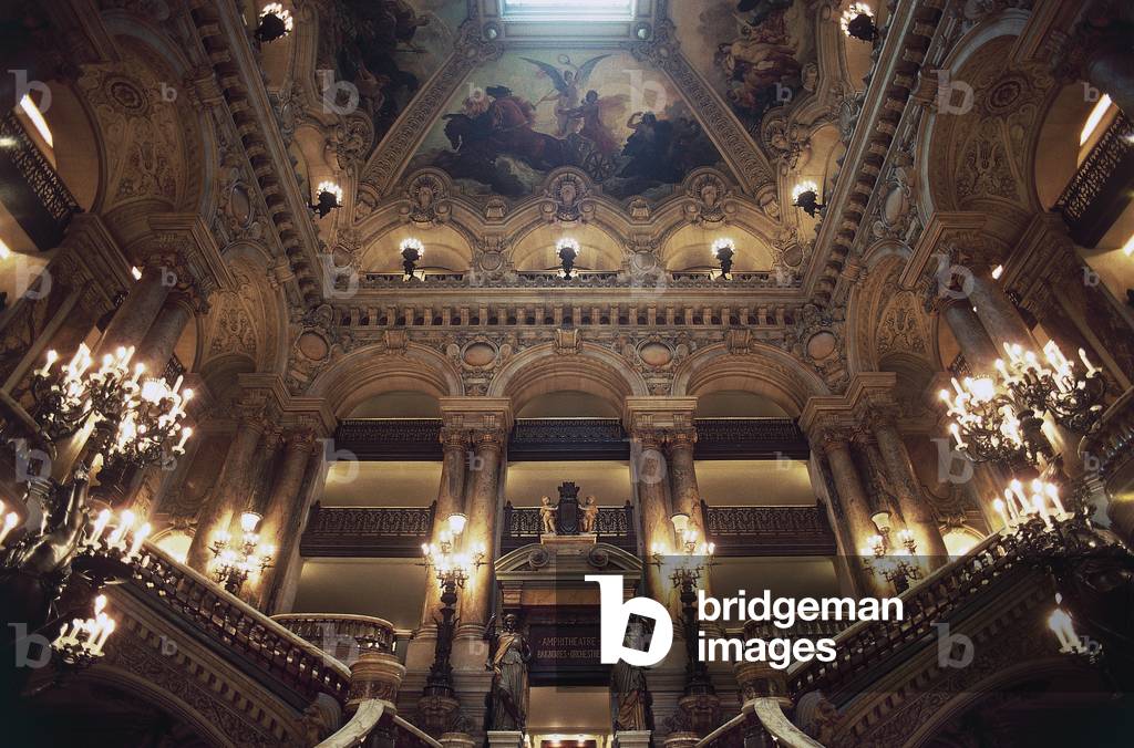Image of Internal staircase of Palais Garnier, 1860-1875, Designed by ...