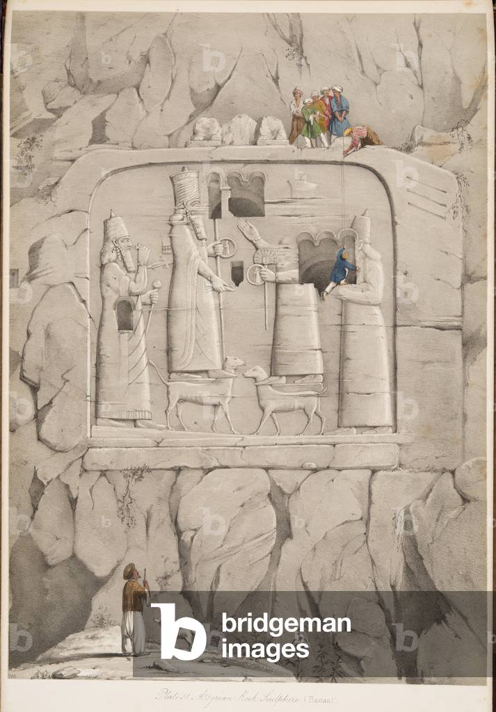 Image of Assyrian Rock Sculpture (Bavian), from Monuments of Nineveh ...