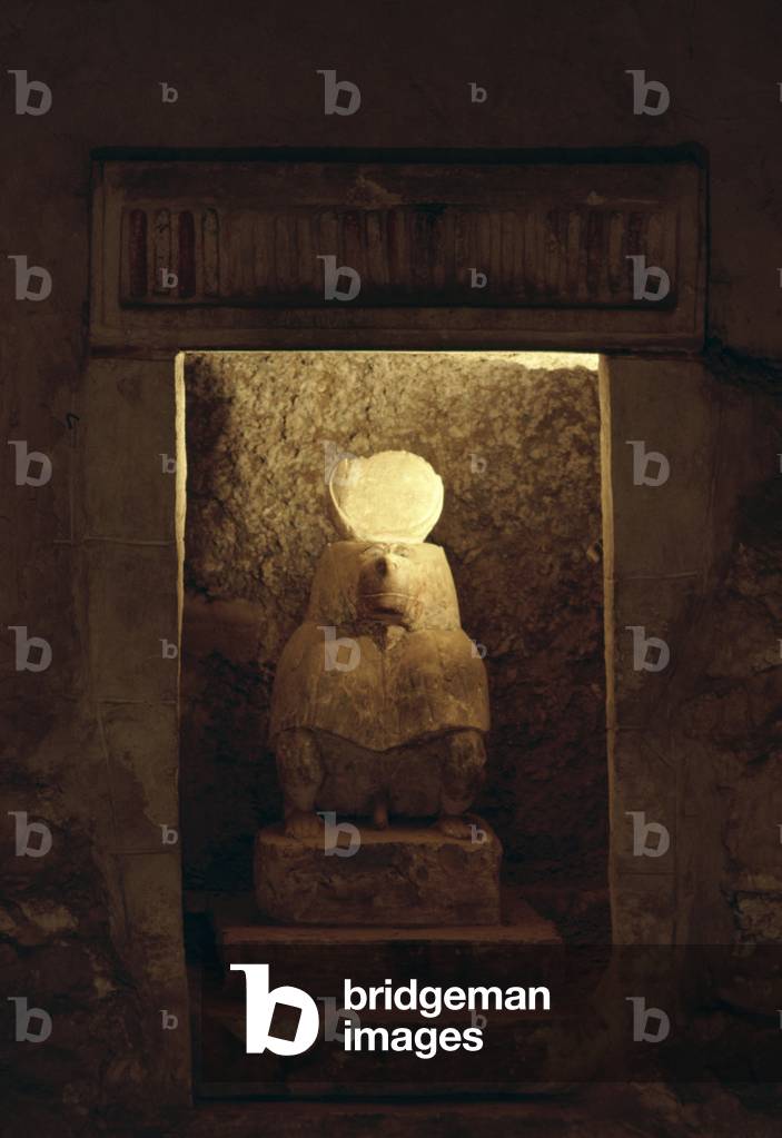 Thoth as baboon, sculpture, necropolis of Khmun (or Hermopolis), Tuna ...