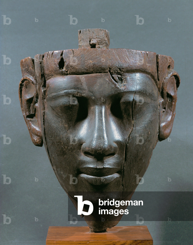 Image of Male funeral mask from a sarcophagus, 11th-8th BC (hardwood)