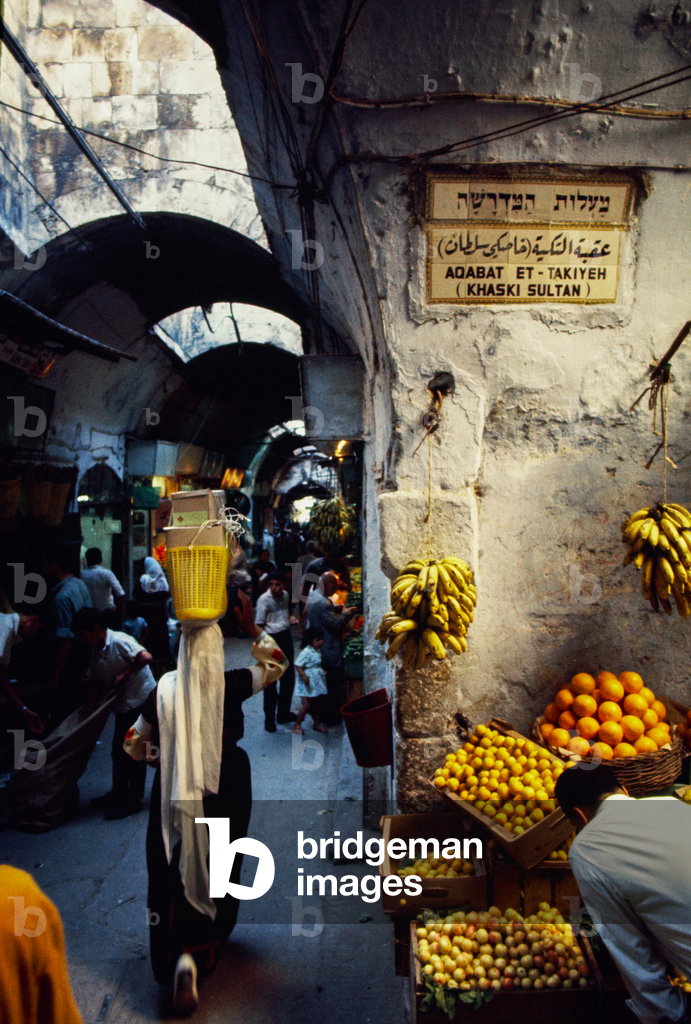 Image of Suqs aka bazaar in Arab Quarter of the Old City by Spiegel, Ted