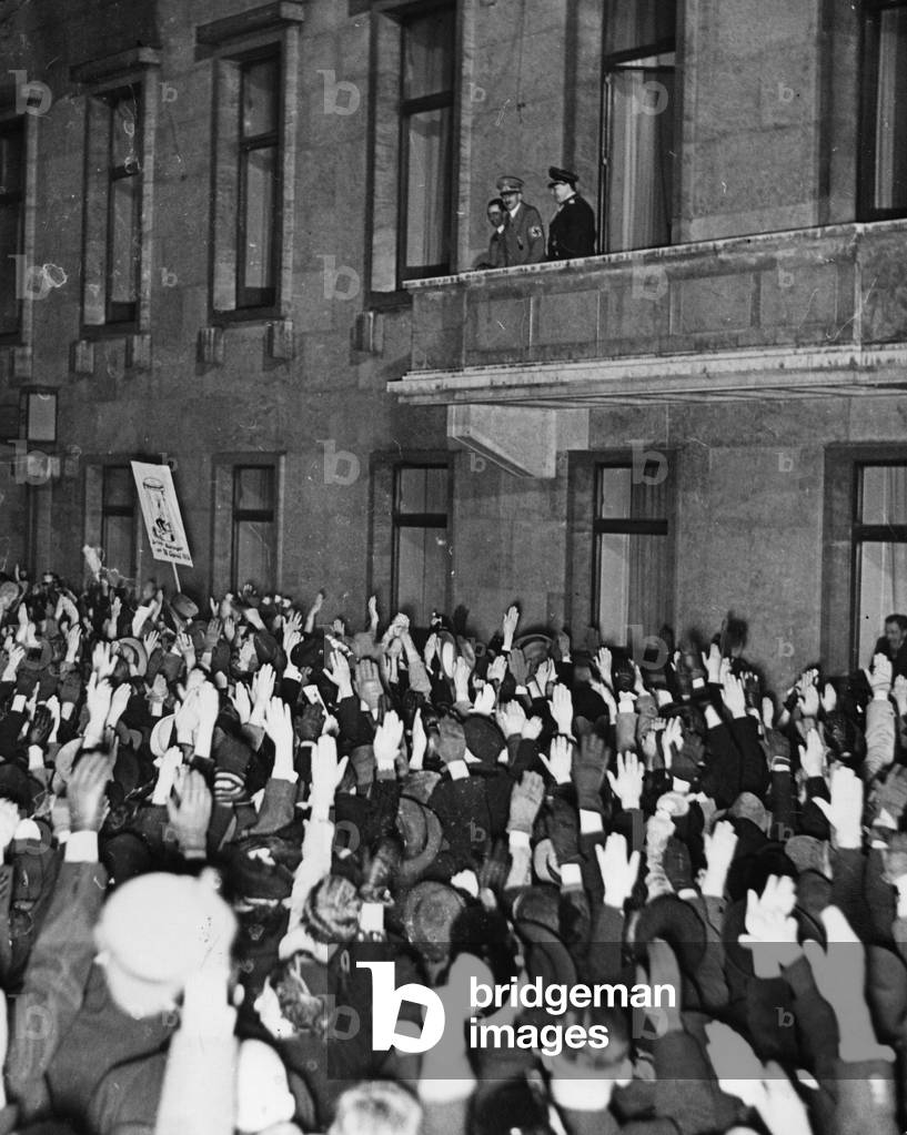 Image of Joseph Goebbels, Adolf Hitler and Hermann Goering, 1938 (b/w ...