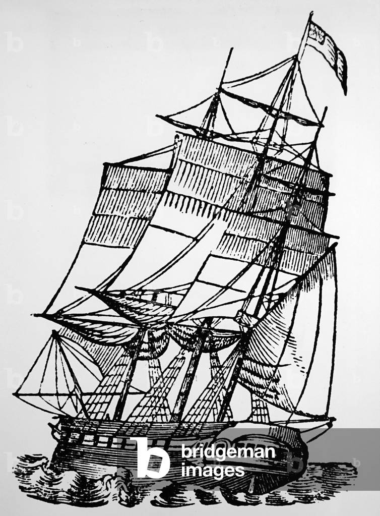 Image of A sailing ship, 1850