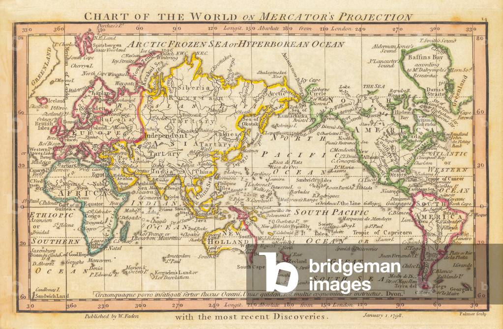 Image of World map, 1798. by Faden, William (1750-1836)