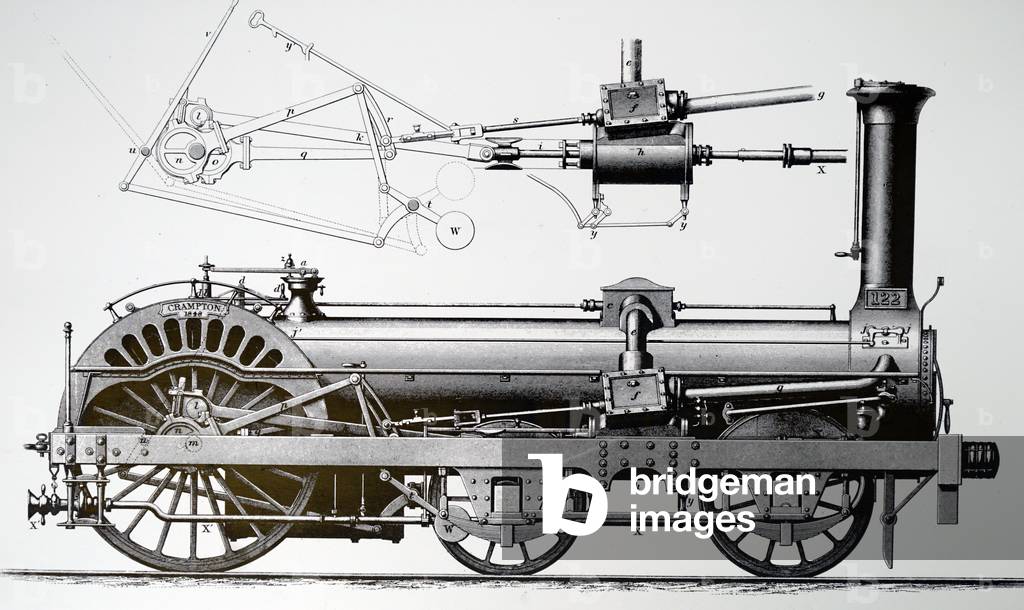 Image of A Crampton railway locomotive.
