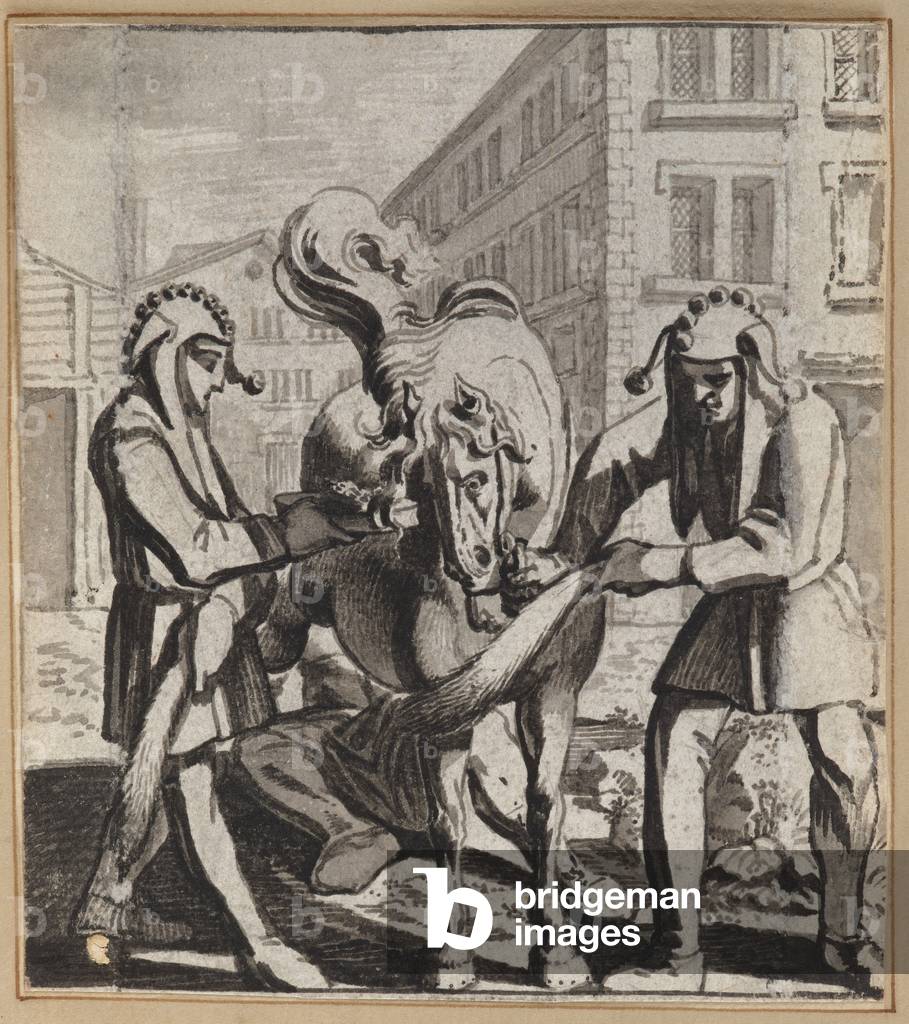 Image of The Fox-Tailed Jester, 1660-86 (brush and Indian ink on paper ...