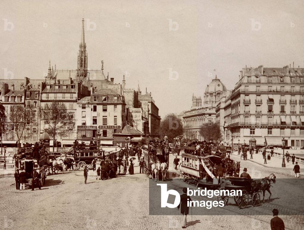 Image of Transport in Paris, 1890 (b/w photo) by French Photographer ...