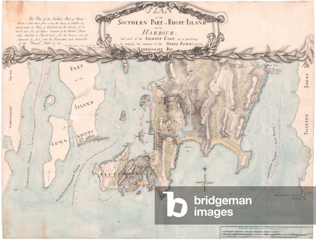 Image of A Plan of Southern Rhode Island by Fage, 1779 (manuscript) by ...