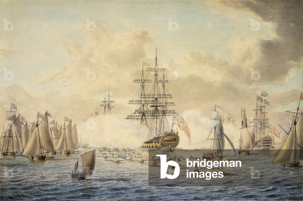 Image of George III reviewing the fleet at Spithead, 22 June 1773, by ...