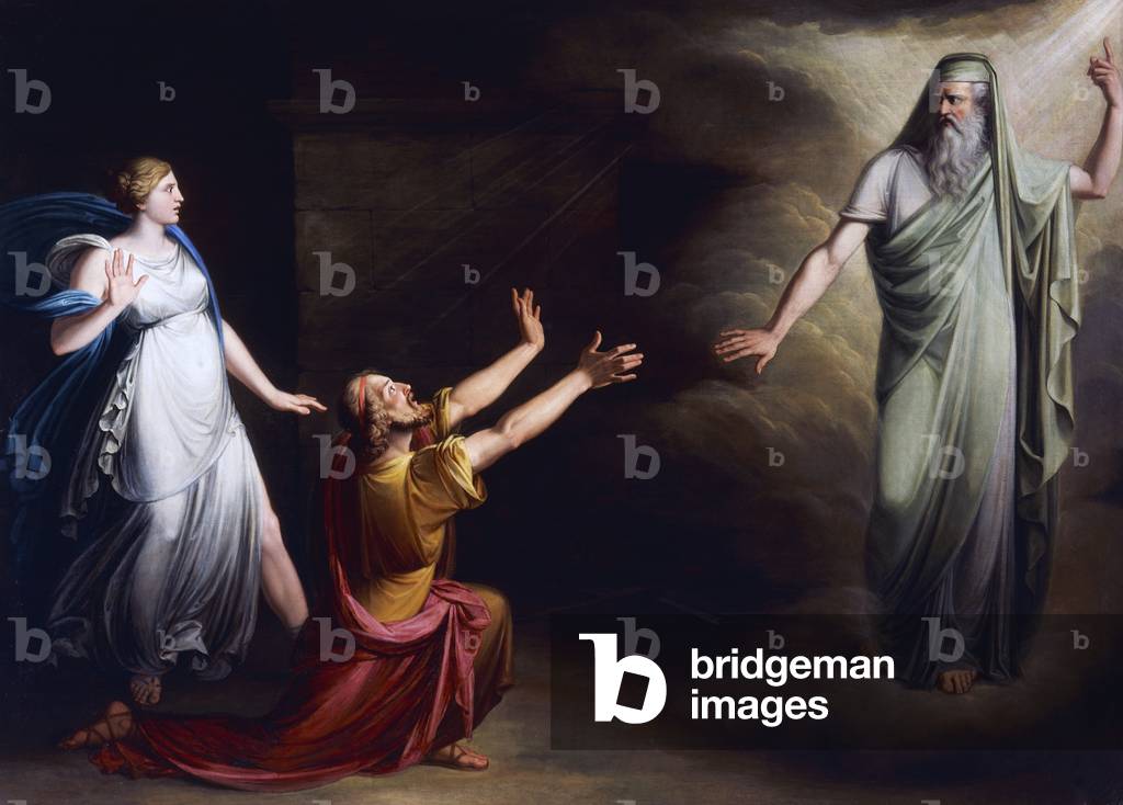 Image of The shadow of Samuel evoked by the witch of Endor,