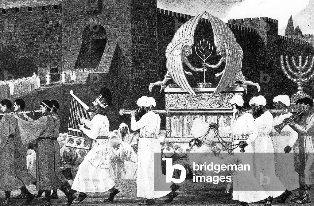 Image of David and the Ark of the Covenant (b/w photo)