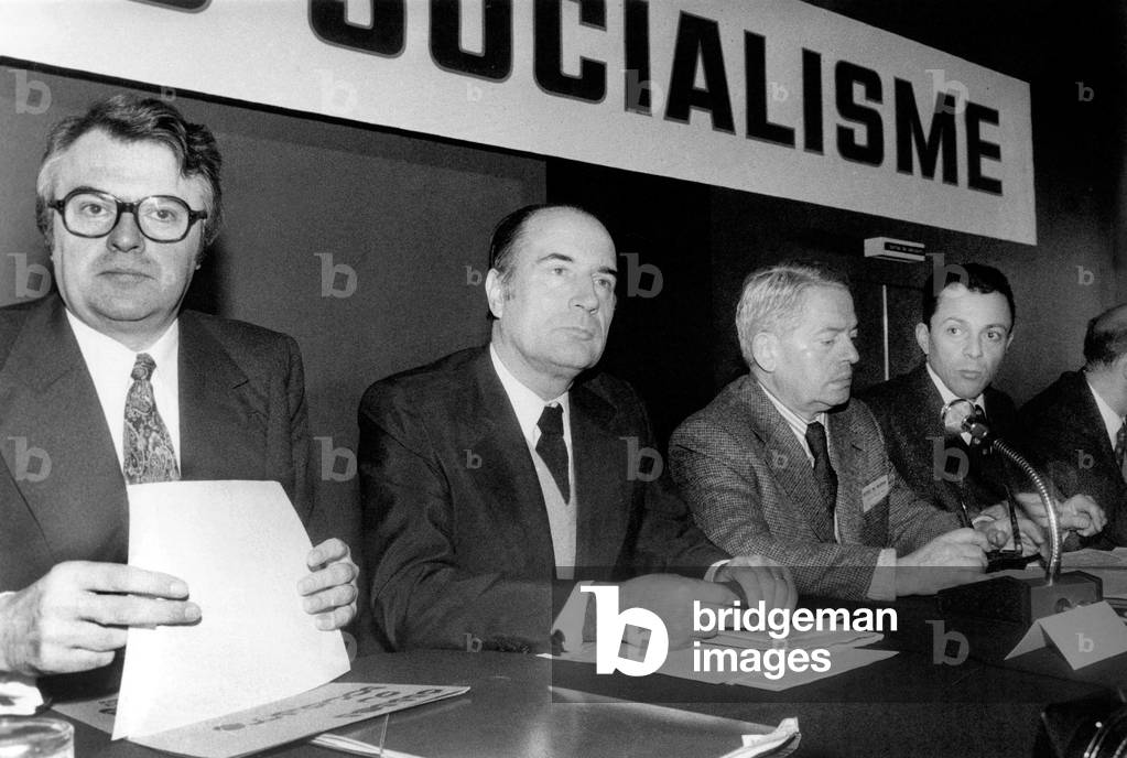 Image of Mr Pierre Mauroy, Mr Francois Mitterrand and Andre Janson ...