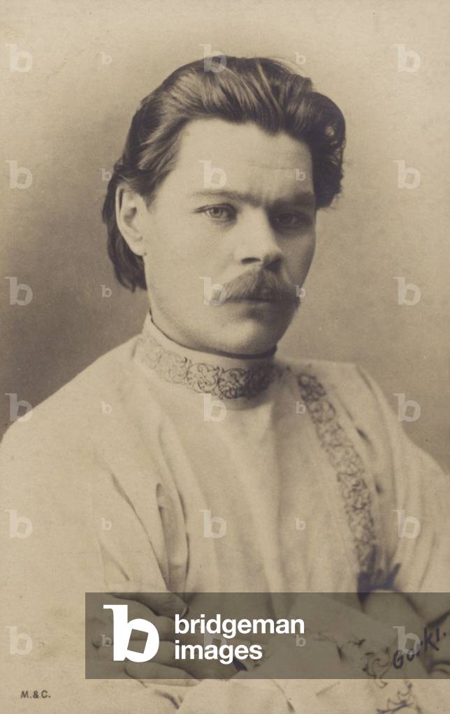 Image of Maxim Gorky, Russian writer (b/w photo) by Russian ...
