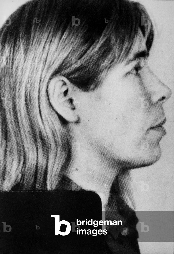 Image of Inge Viett, a terrorist member of the Baader gang. Red