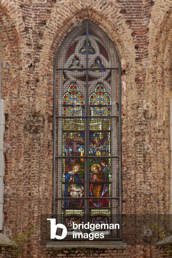 Image of The church. Ruins. Destroyed in world war I, rebuilt 1920.