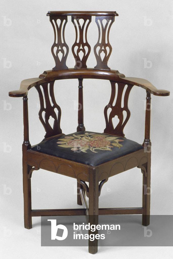Image of Roundabout Chair, 1750-1810 (black cherry and eastern white ...