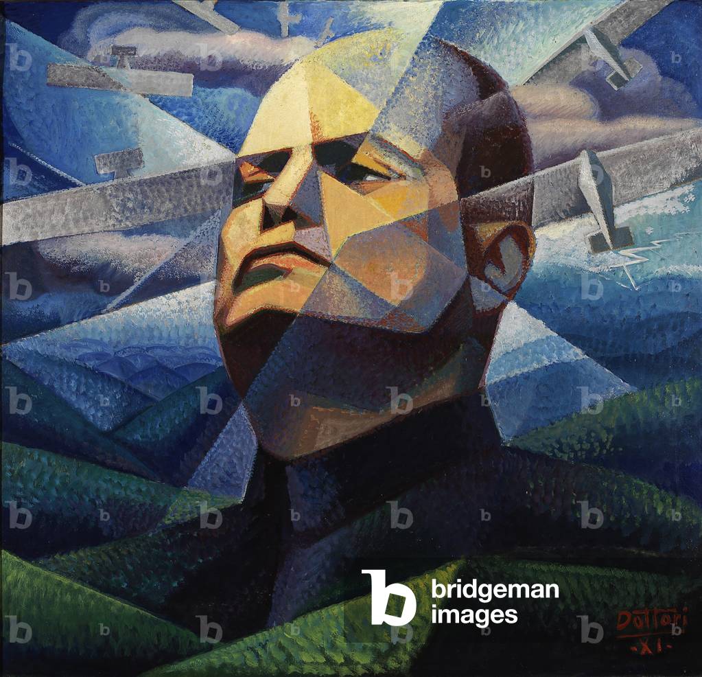 Image of Duce, by Gerardo Dottori, 1933, 20th Century, oil on canvas by ...