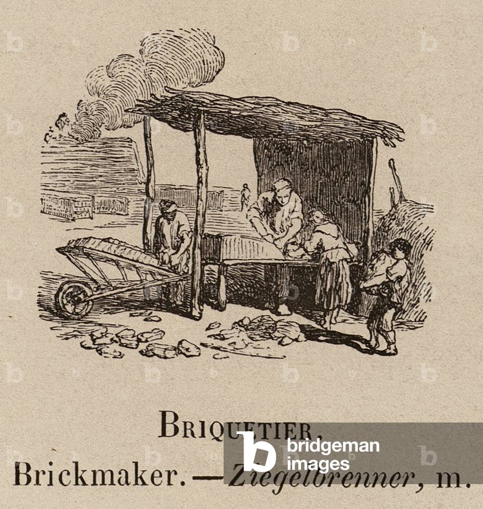 Image of Le Vocabulaire Illustre: Briquetier; Brickmaker; Ziegelbrenner ...