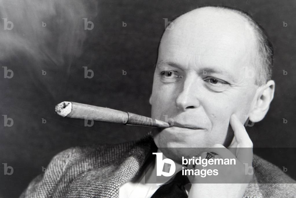 Image of A man smoking a cigar for an advertising campaign, Germany
