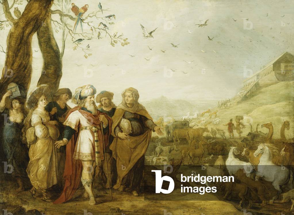 Image of Noé et sa famille avant l'Embarquement dans l'Arche, (huile ...