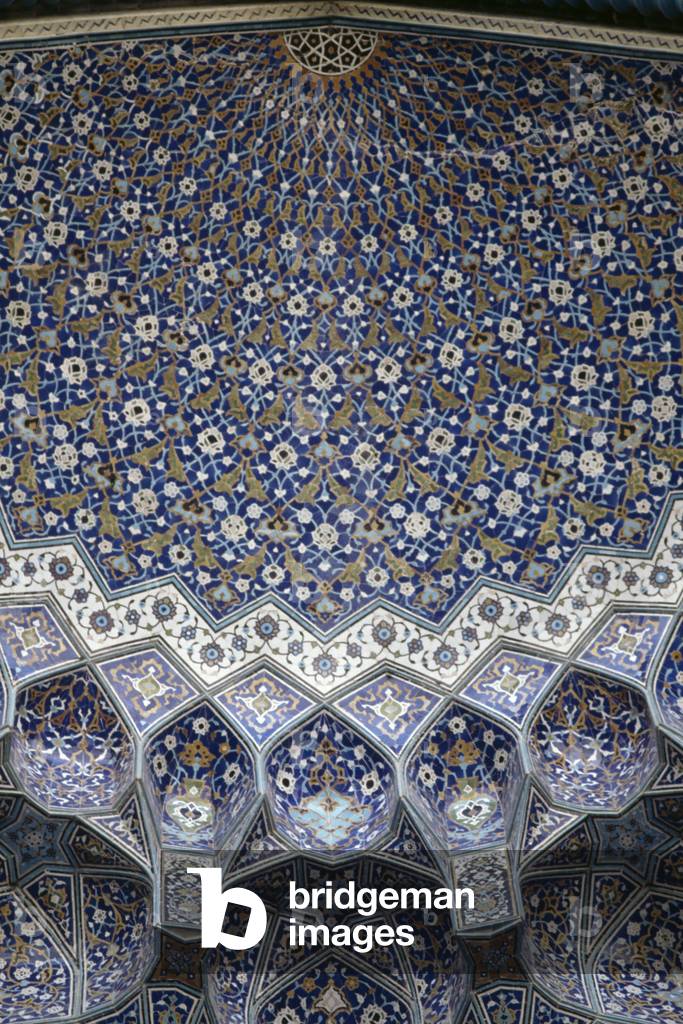 Image of Polychrome tile decoration, entrance to Shah mosque (Imam ...