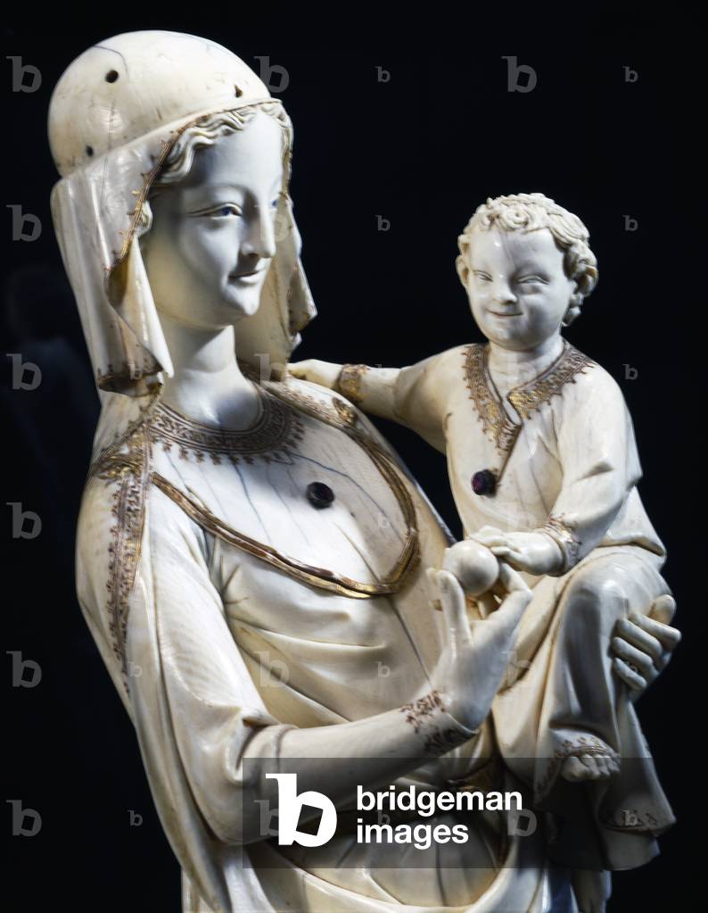 Image of Virgin and Child, prior to 1279, ivory statue from Sainte-Chapelle