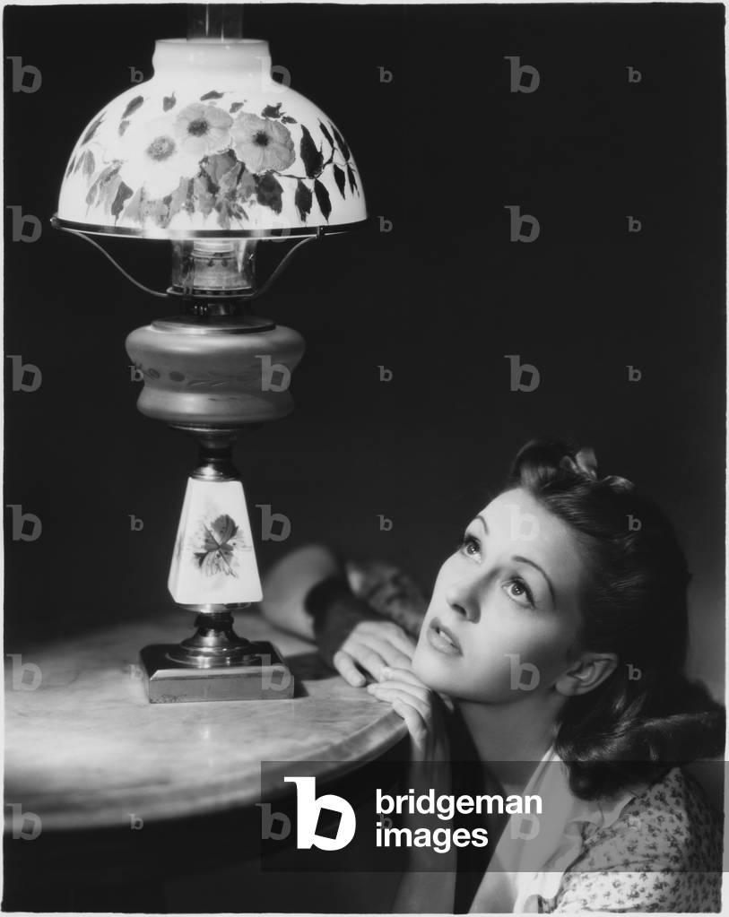 Image of Nancy Kelly, on-set of the Film, "Jesse James", 20th Century