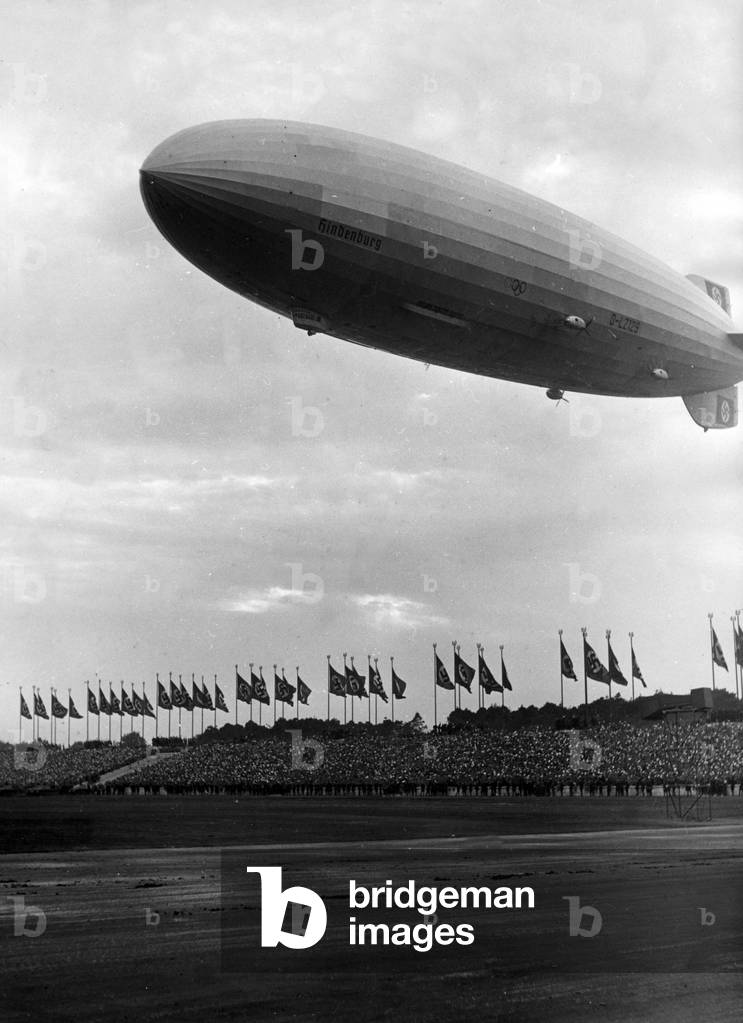 Image of Hindenburg above the Zeppelin Field during the Nuremberg Rally ...