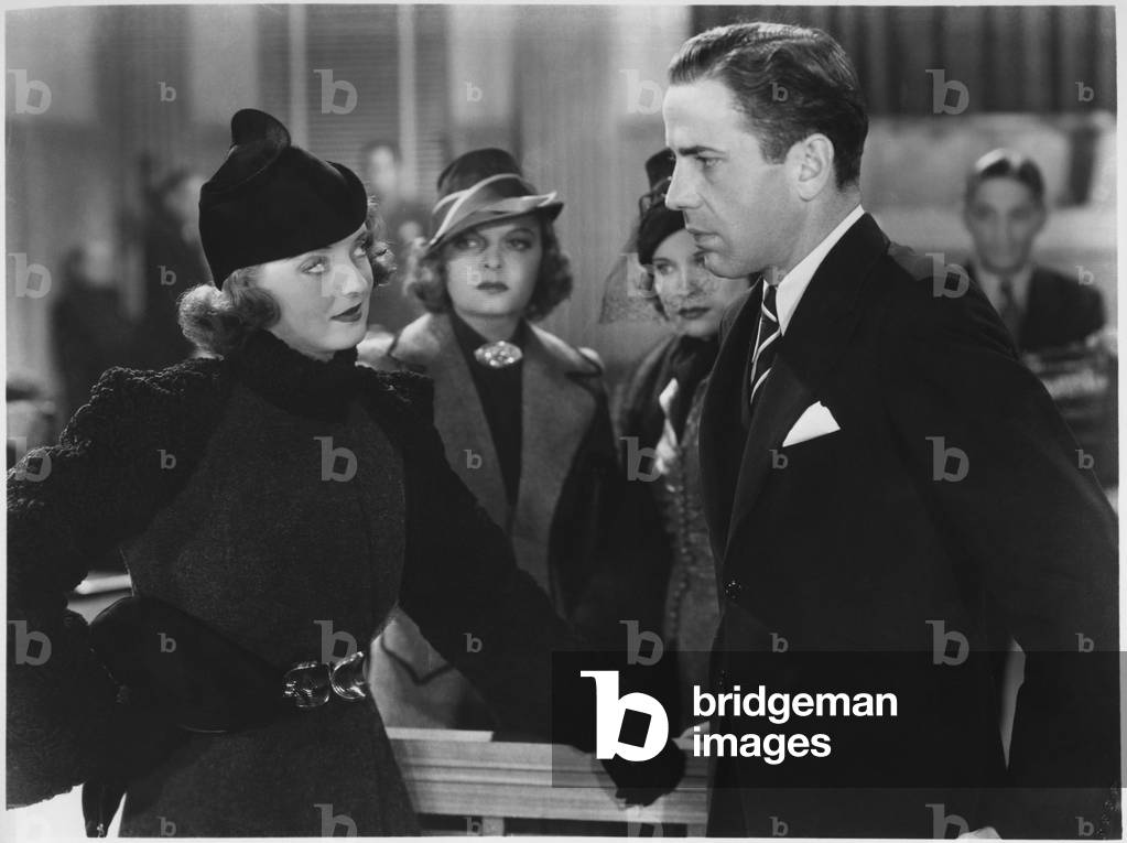 Image of Bette Davis, Humphrey Bogart, on-set of the Film, Marked Woman