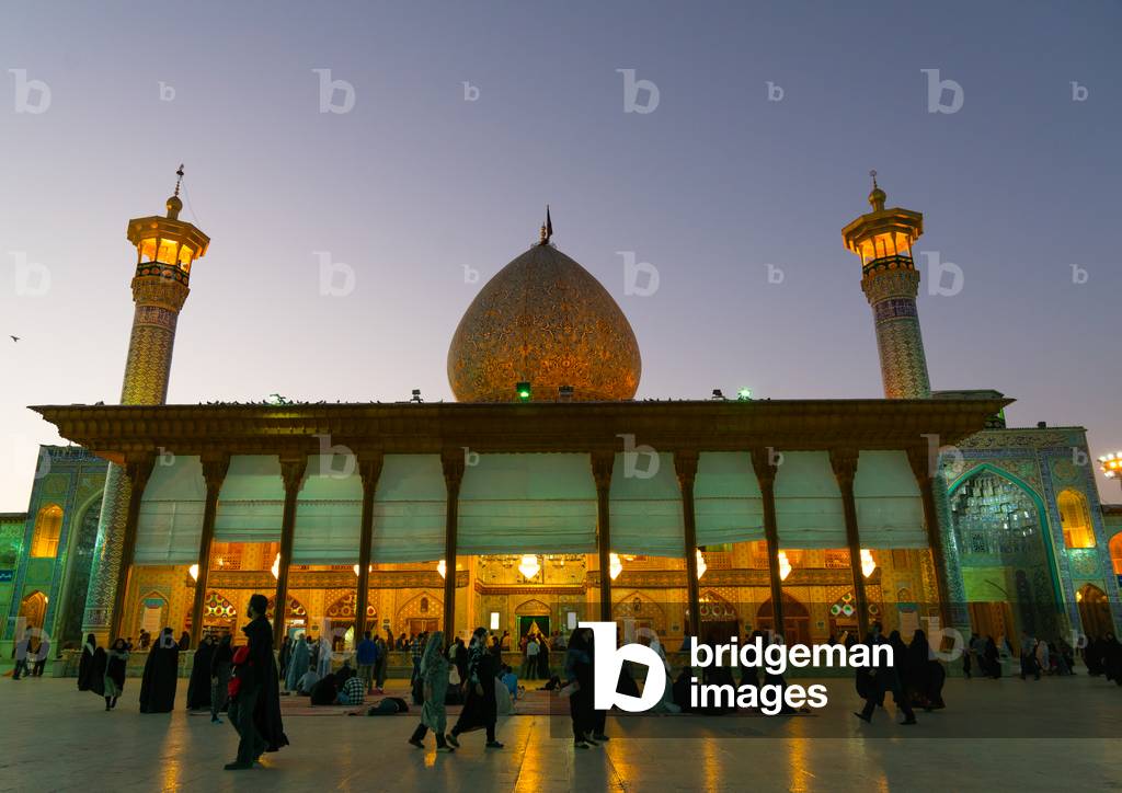 Image of Mausoleum of Shah-e-Cheragh at sunset, Fars Province, Shiraz ...